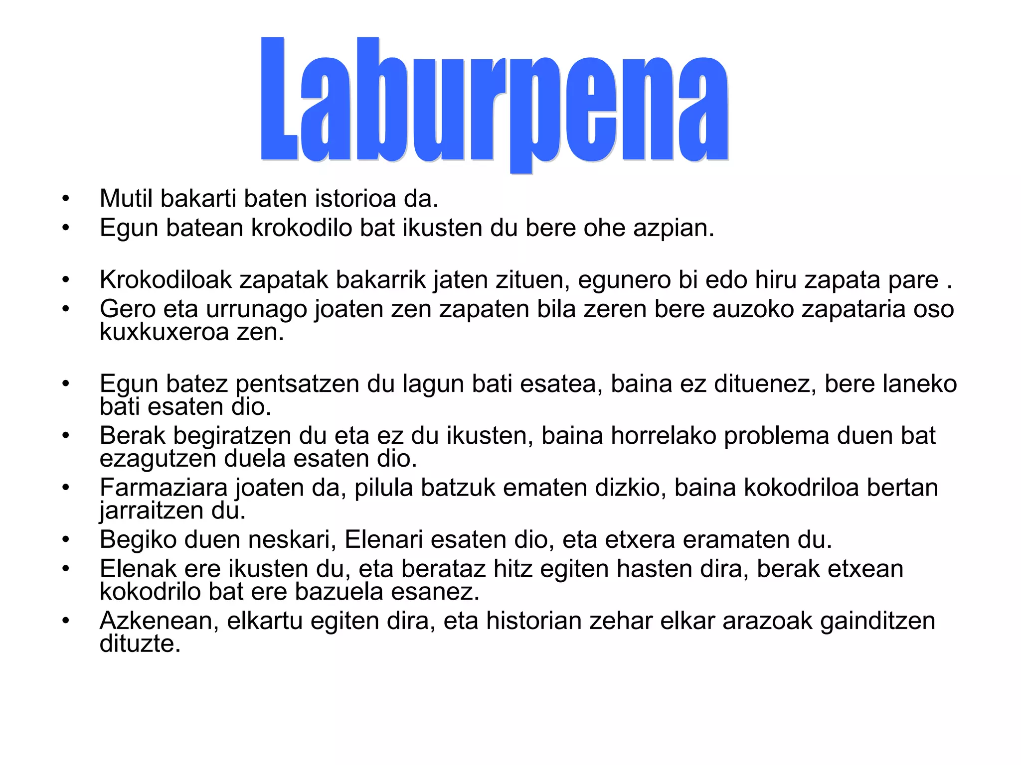 Kokodriloa Ohe Azpian | PPT