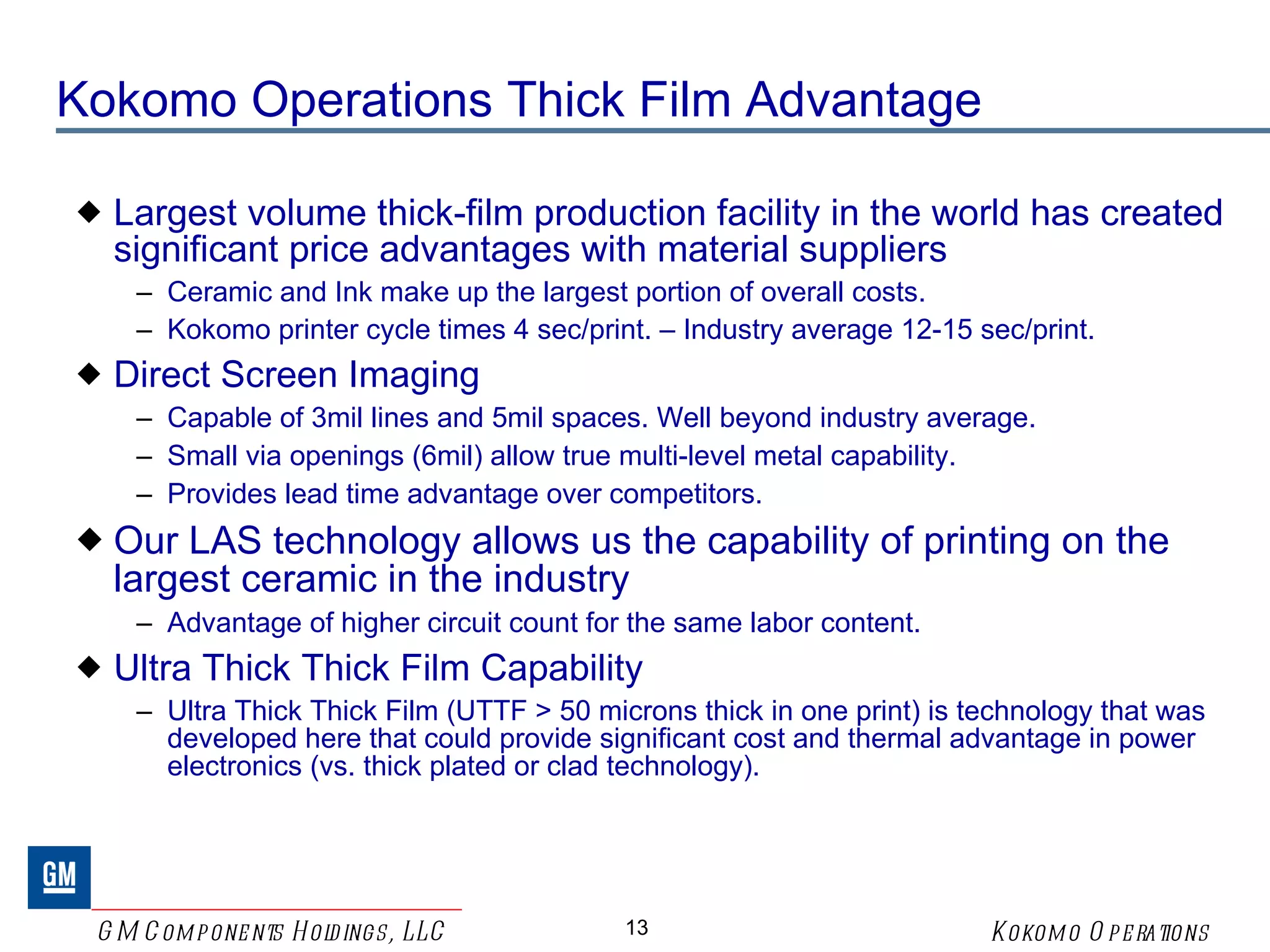 Kokomo Operations of GM Components Holdings, LLC | PPT