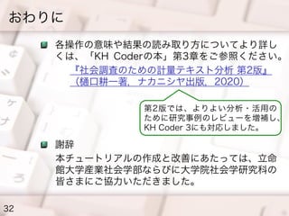 KH Coder 3 チュートリアル（スライド版） | PDF