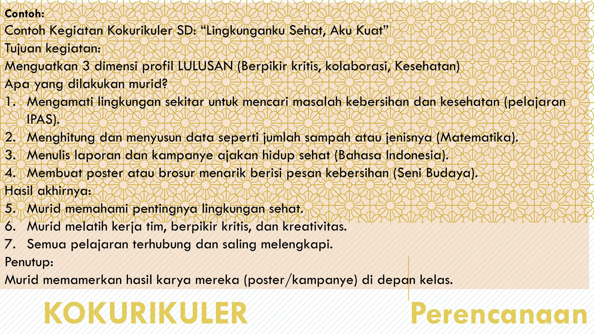 Kokurikuler dalam Pembelajaran Mendalam atau Deep Leaning | PPTX