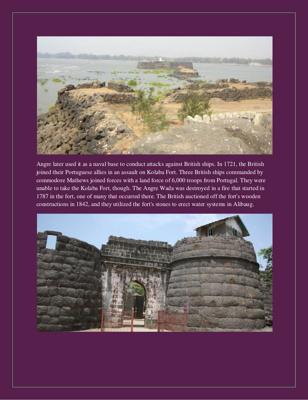 Kolaba Fort, a Famous Historical Site | PDF