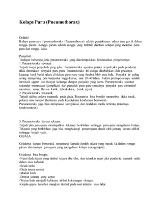 Kolaps paru | DOCX
