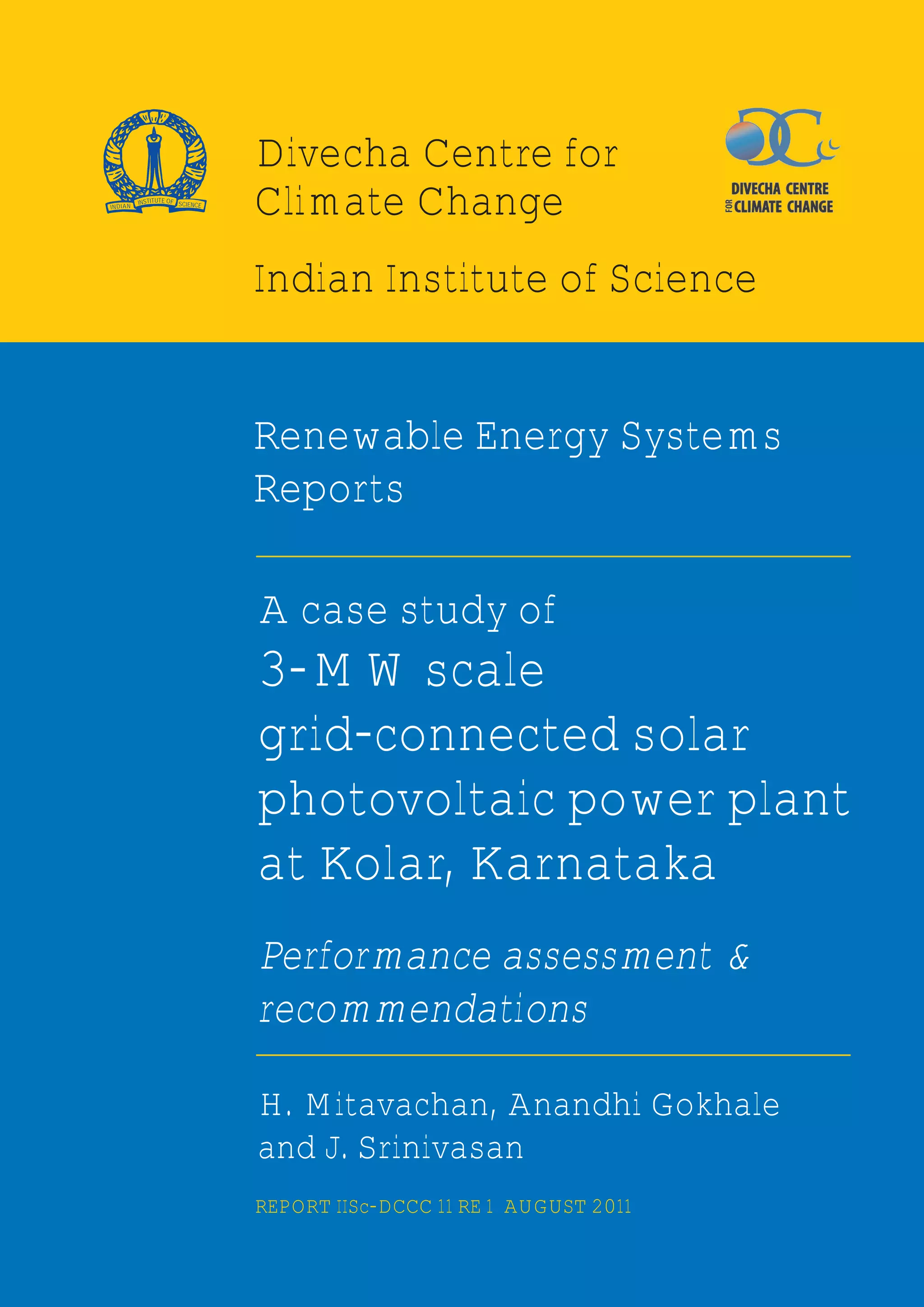 Kolar solar pv plant a case study of | PDF