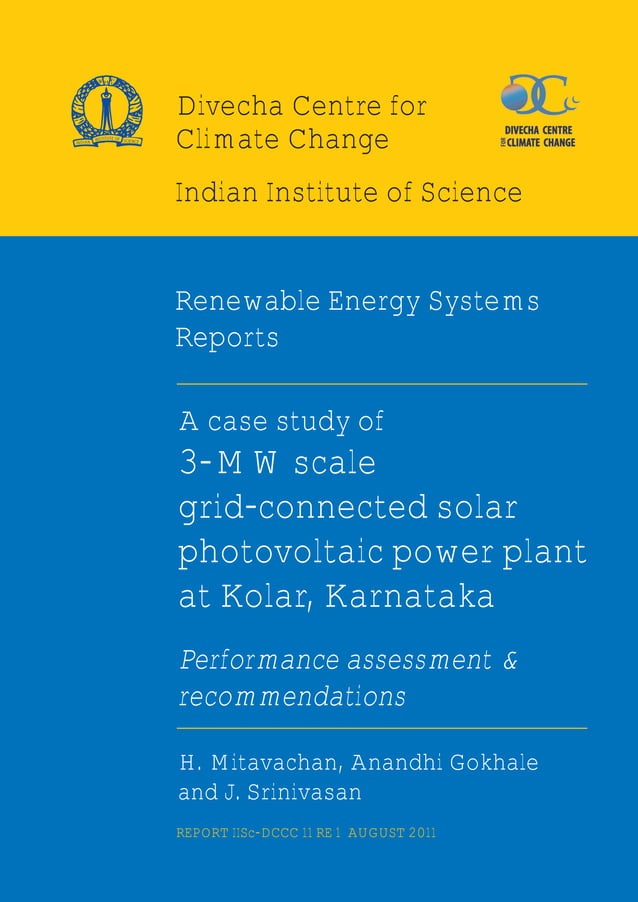 Kolar solar pv plant a case study of | PDF