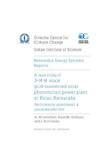 Kolar solar pv plant a case study of | PDF