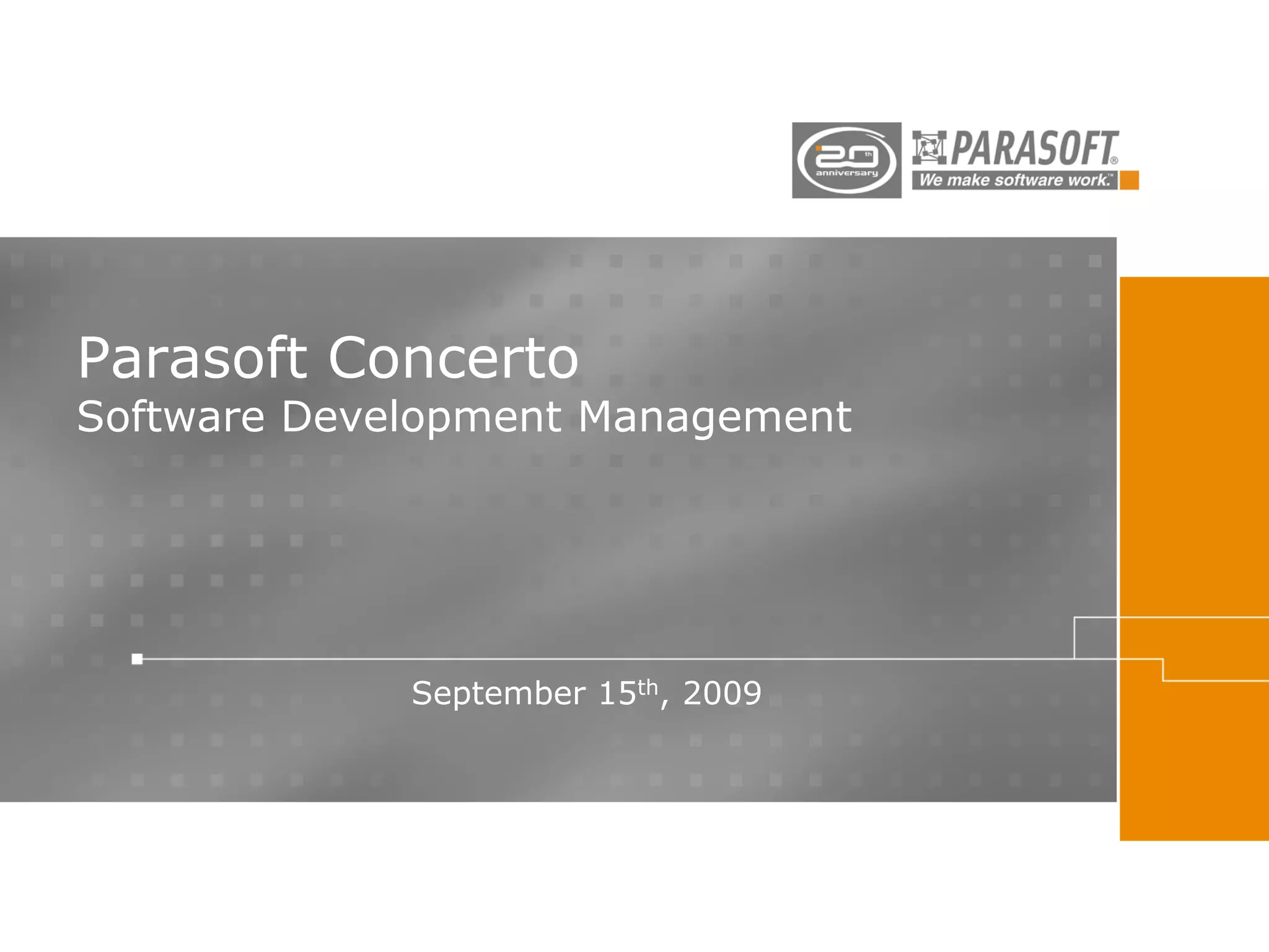 Parasoft Concerto A complete ALM platform that ensures quality software ...