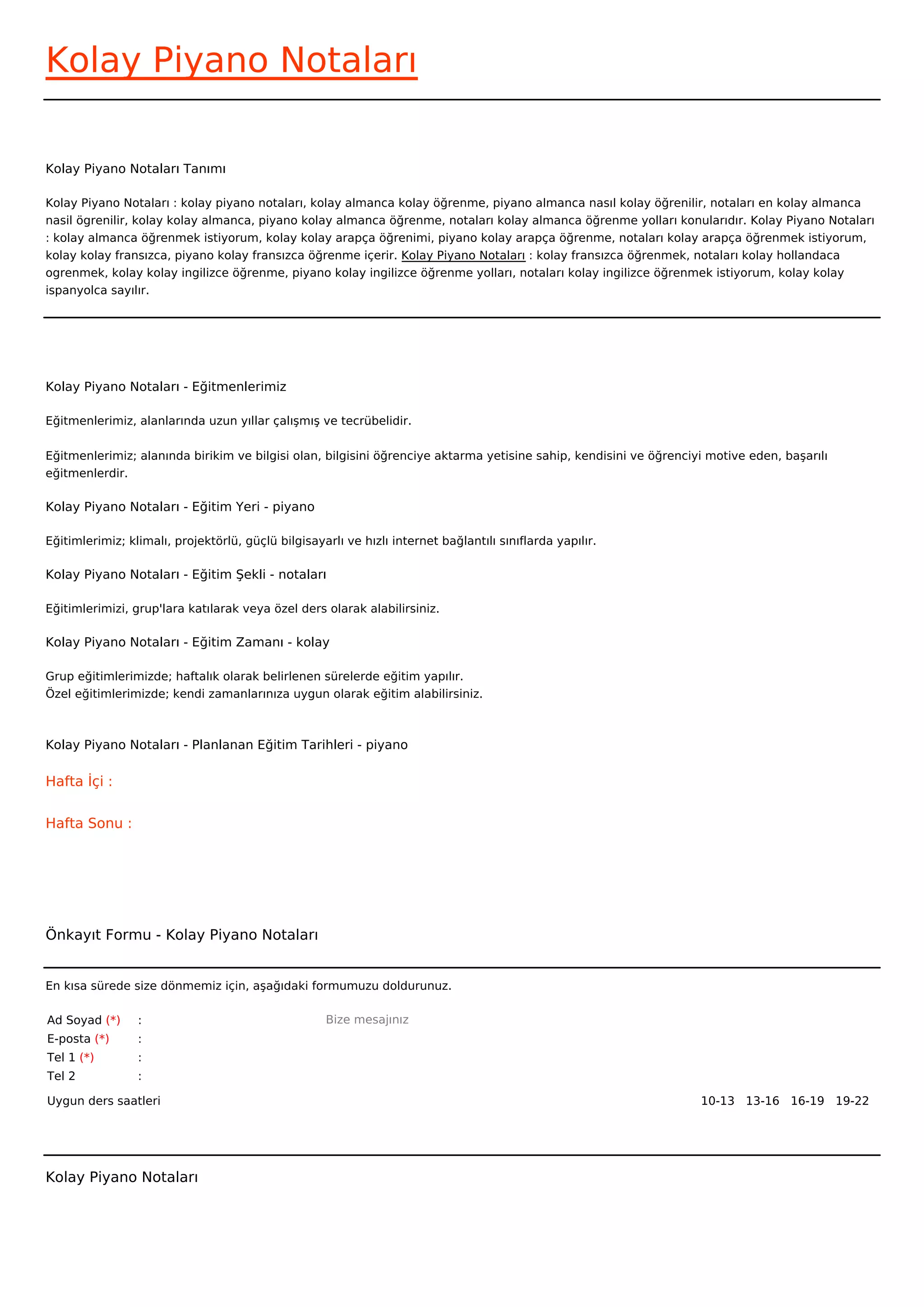 Kolay piyano-notalari | PDF