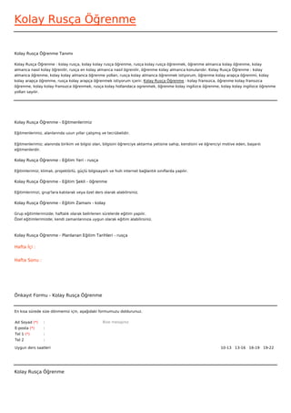 Kolay rusca-ogrenme | PDF