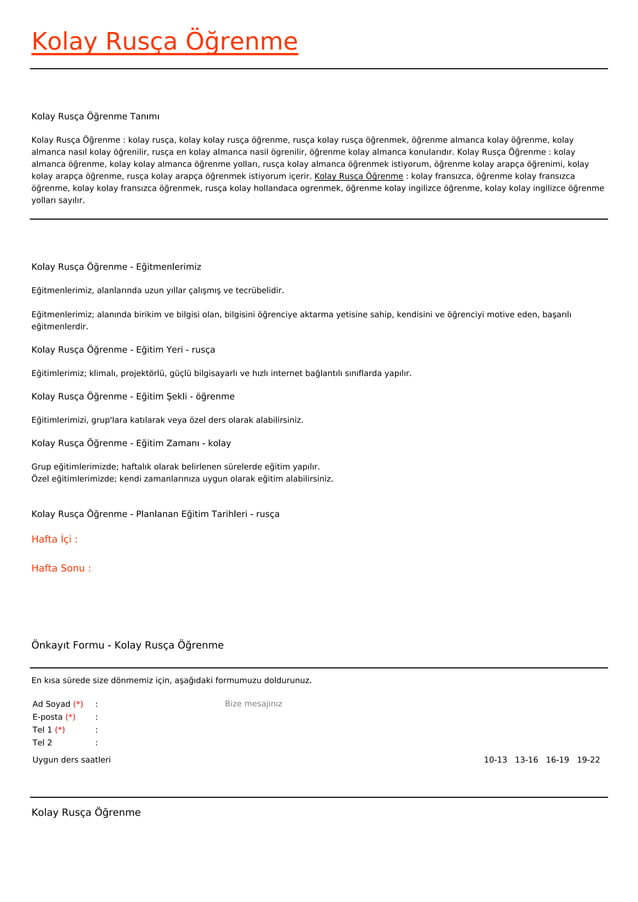 Kolay rusca-ogrenme | PDF