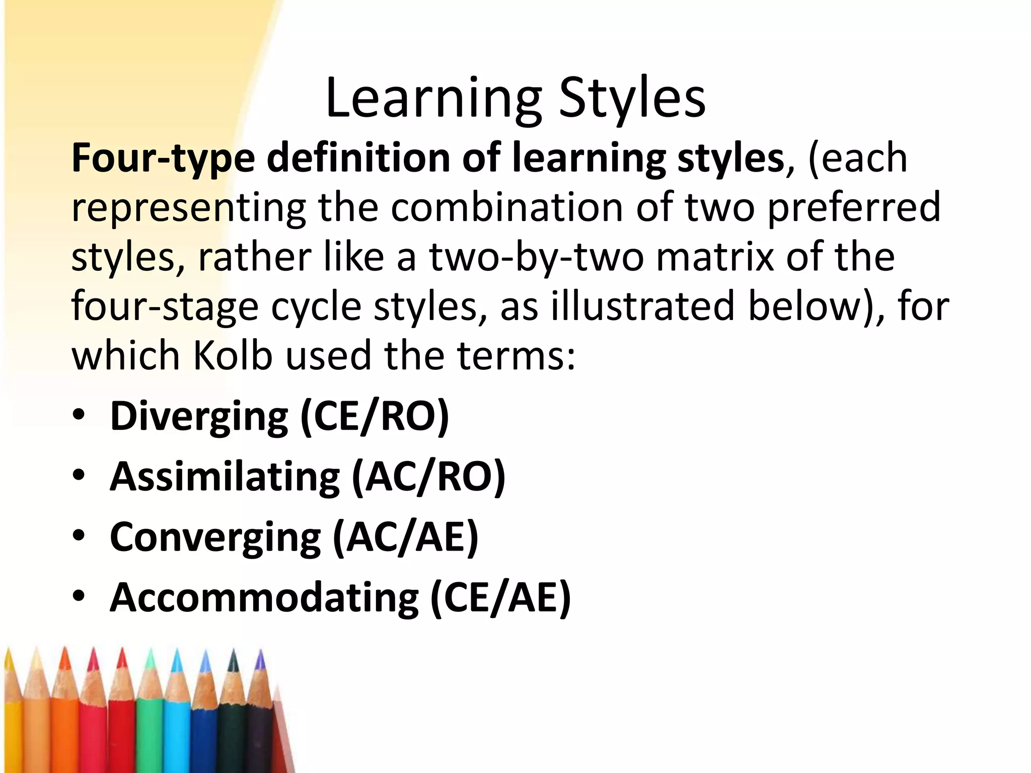 Kolb learning | PPTX