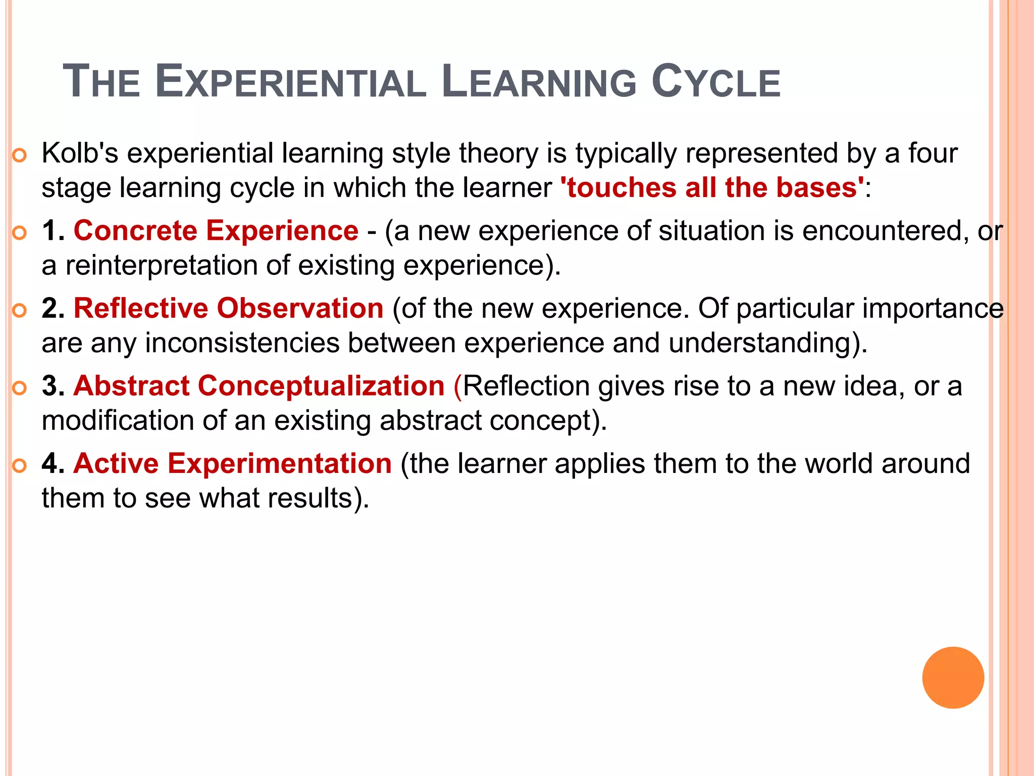 Kolb learning styles | PPTX