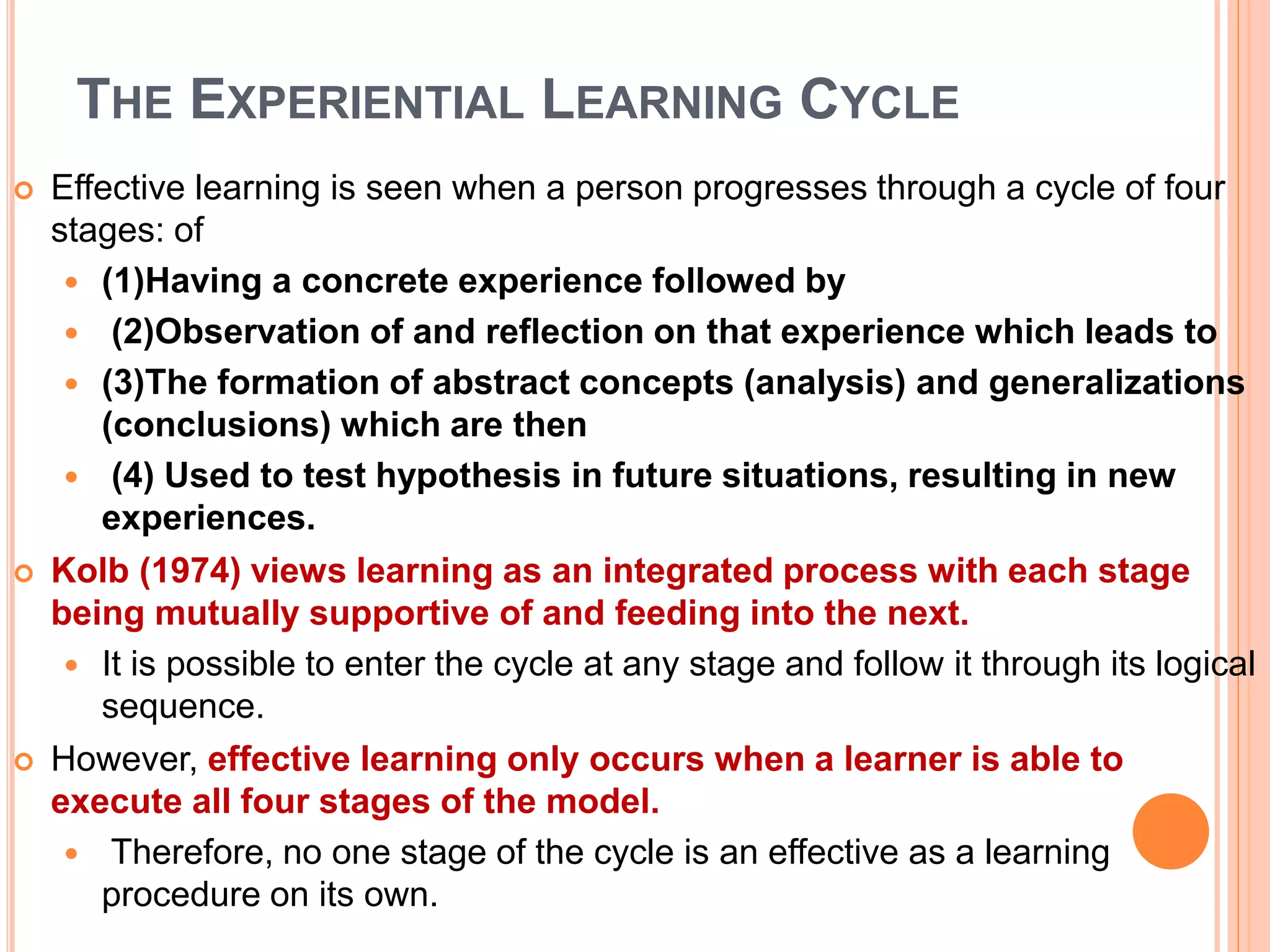 Kolb learning styles | PPTX