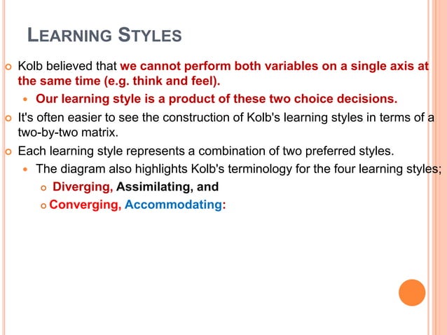 Kolb learning styles | PPTX