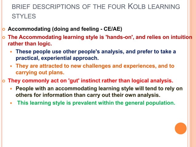 Kolb learning styles | PPTX
