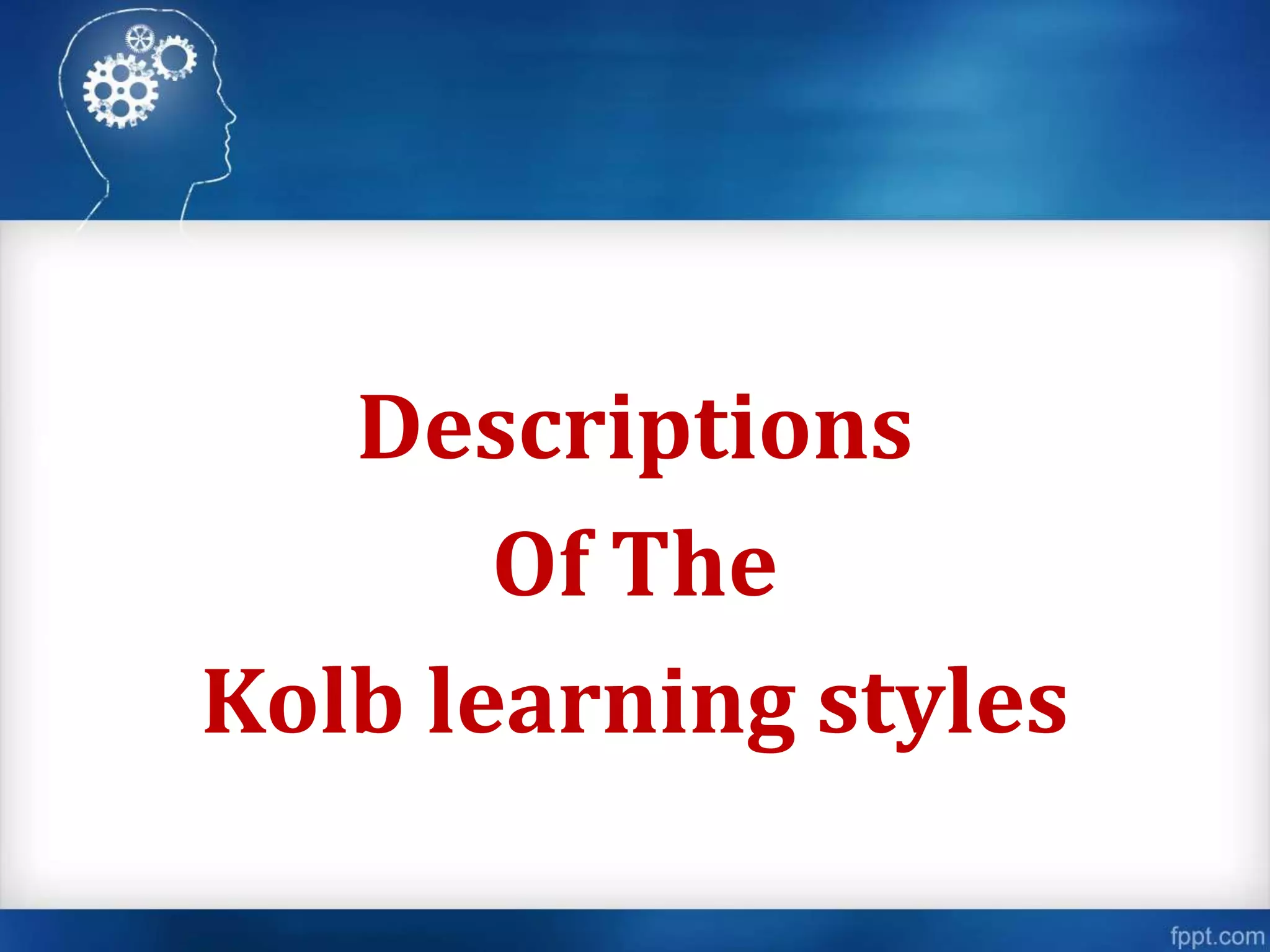 Kolb learning model | PPT