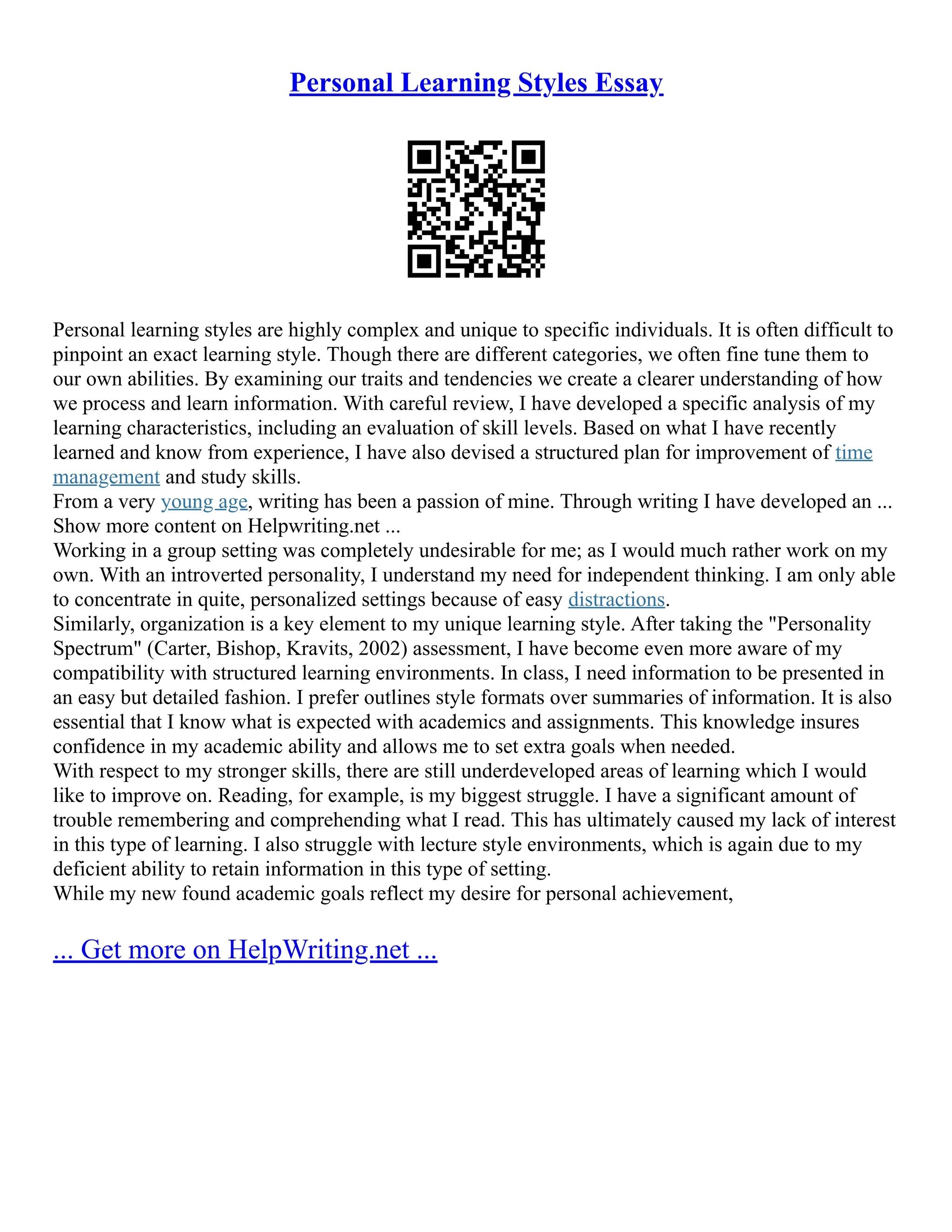 Kolb Learning Style Inventory | PDF