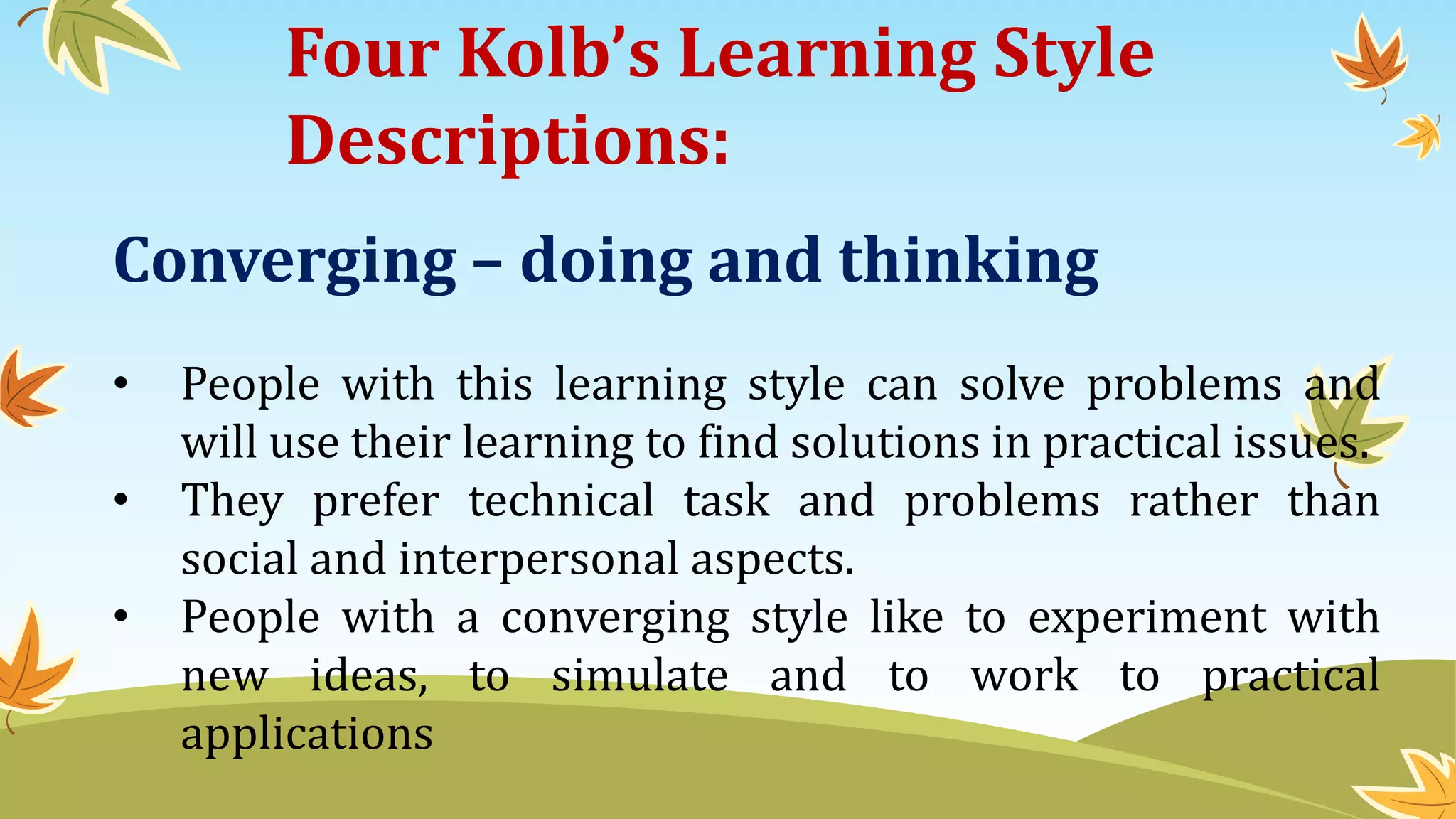 Kolbs learning-theory-group-4 revised | PPTX