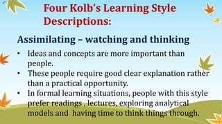Kolbs learning-theory-group-4 revised | PPTX