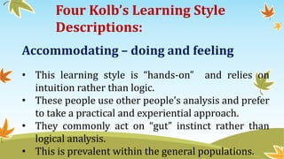 Kolbs learning-theory-group-4 revised | PPTX