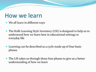 kolbs theory of learniong.ppt