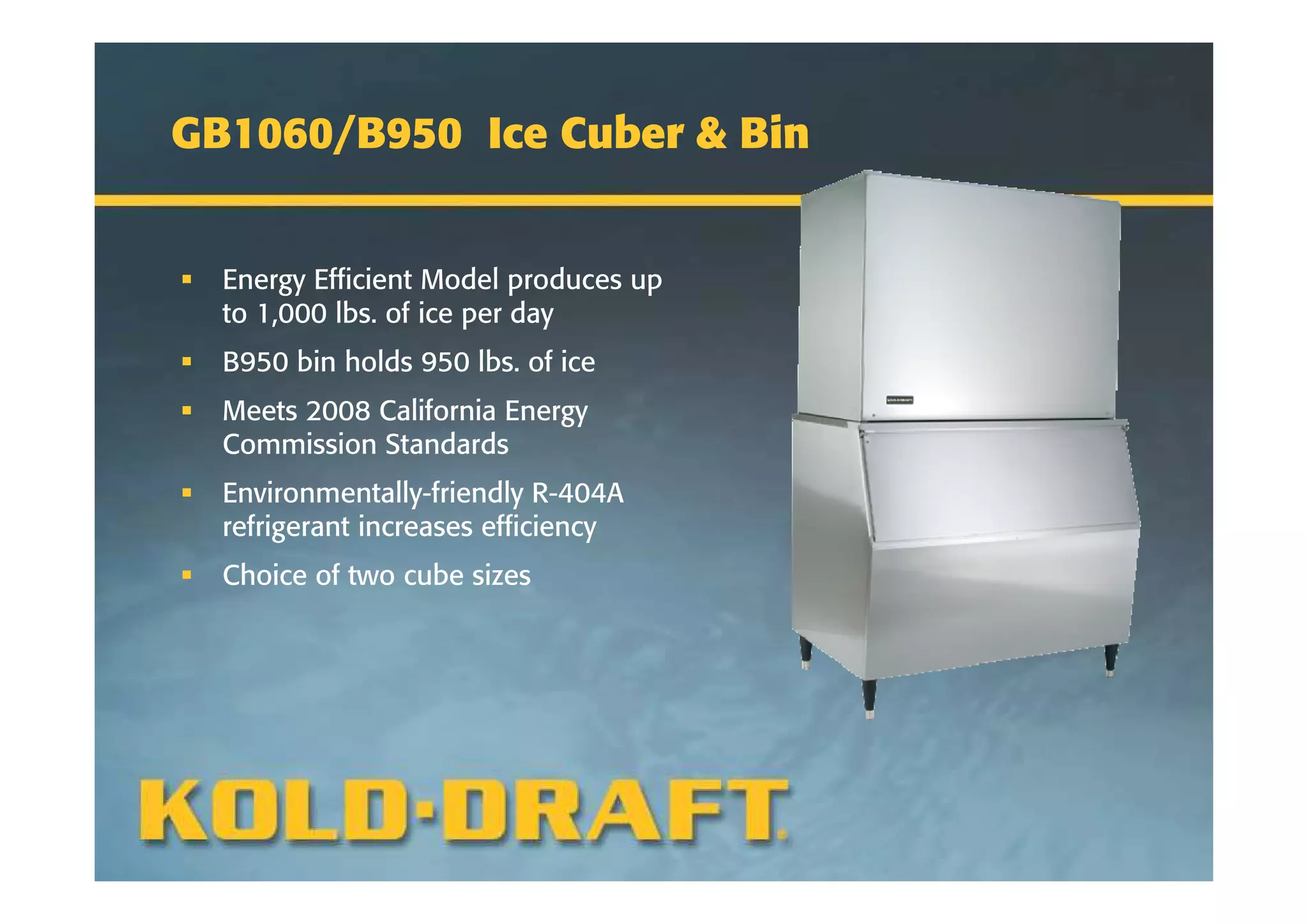 KOLD-DRAFT Commercial Ice Machines Overview | PDF