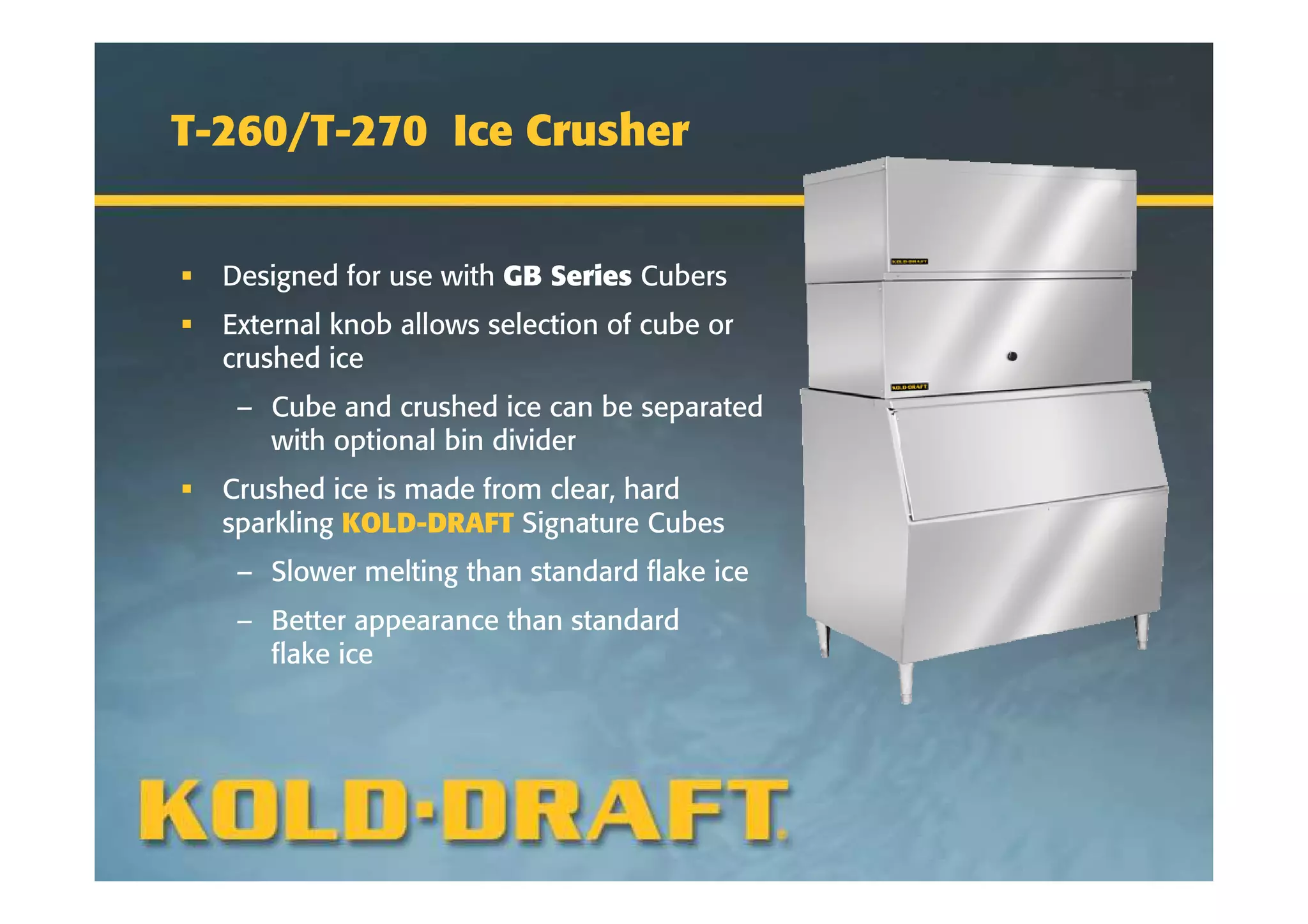 KOLD-DRAFT Commercial Ice Machines Overview | PDF