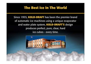 KOLD-DRAFT Commercial Ice Machines Overview | PDF