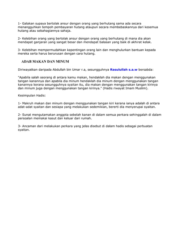 Koleksi hadith rasulullah s.a.w | PDF