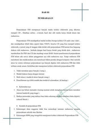 Koleksi Media Elektronik di Perpustakaan Pusat ITB | PDF