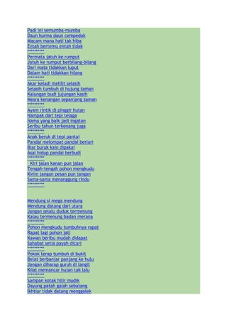 Koleksi pantun melayu suraya 2012 | DOCX