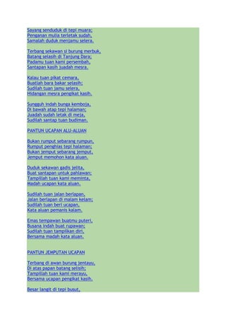 Koleksi pantun melayu suraya 2012 | DOCX