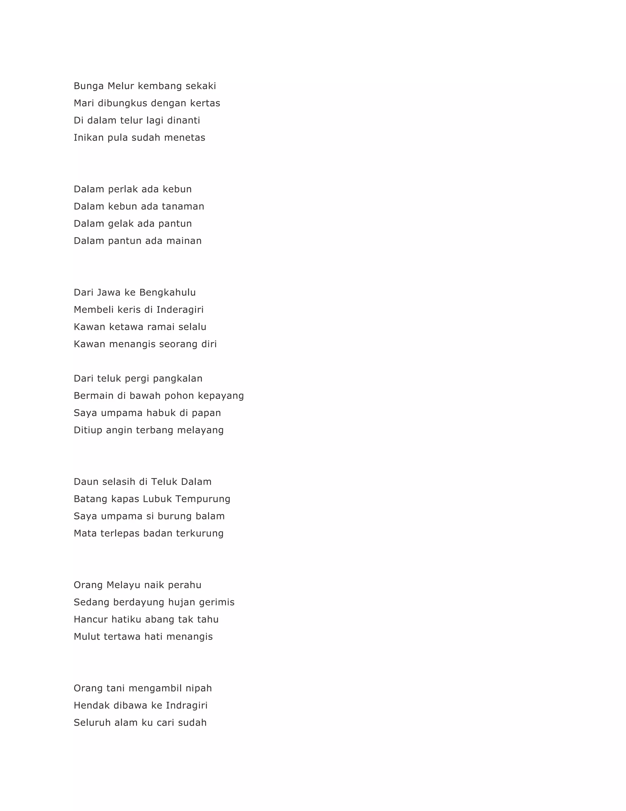 Koleksi pantun melayu klasik | DOCX