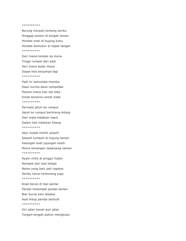 Koleksi pantun melayu klasik | DOCX
