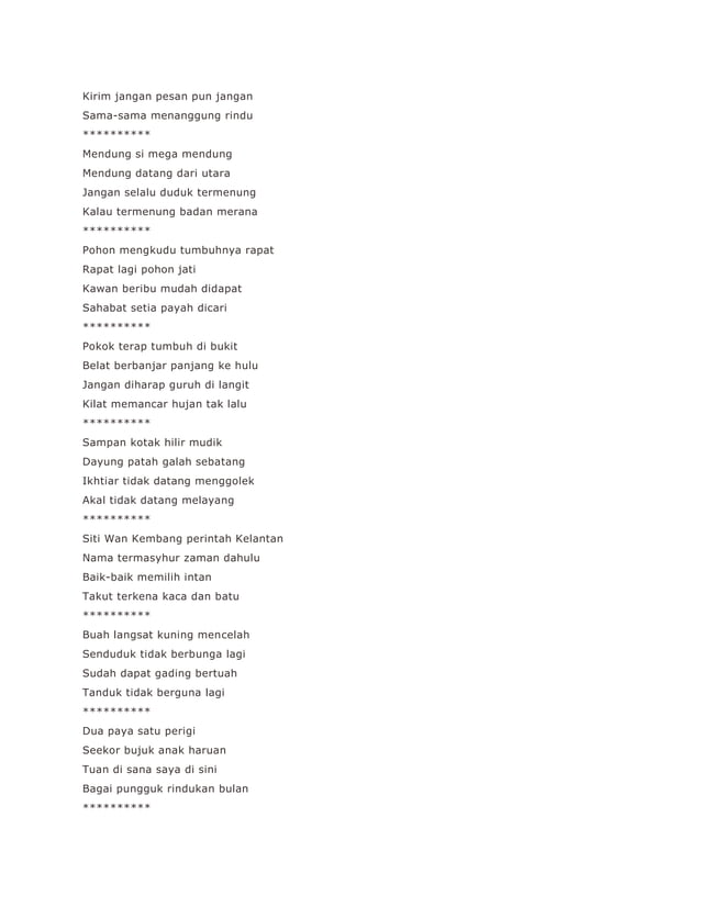 Koleksi pantun melayu klasik | DOCX