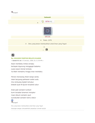 Koleksi pantun melayu klasik | DOCX