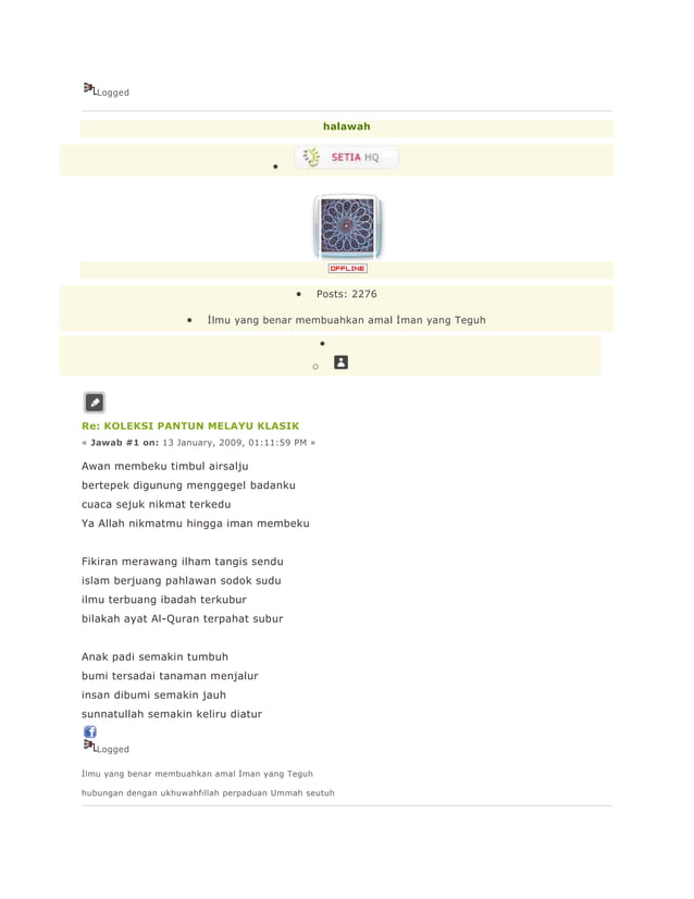 Koleksi pantun melayu klasik | DOCX