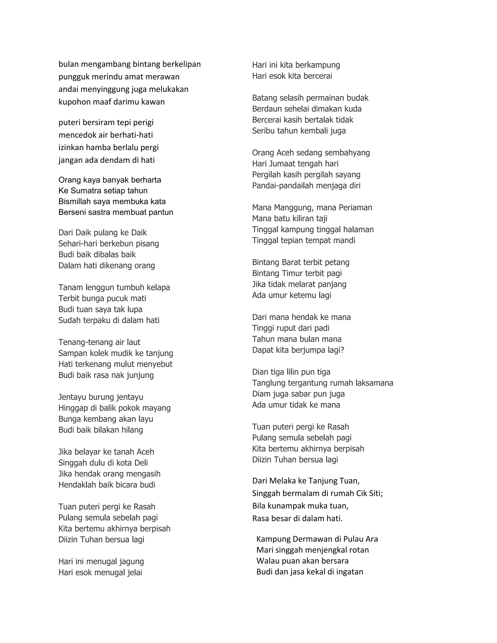 Koleksi pantun pengacara majlis | DOCX