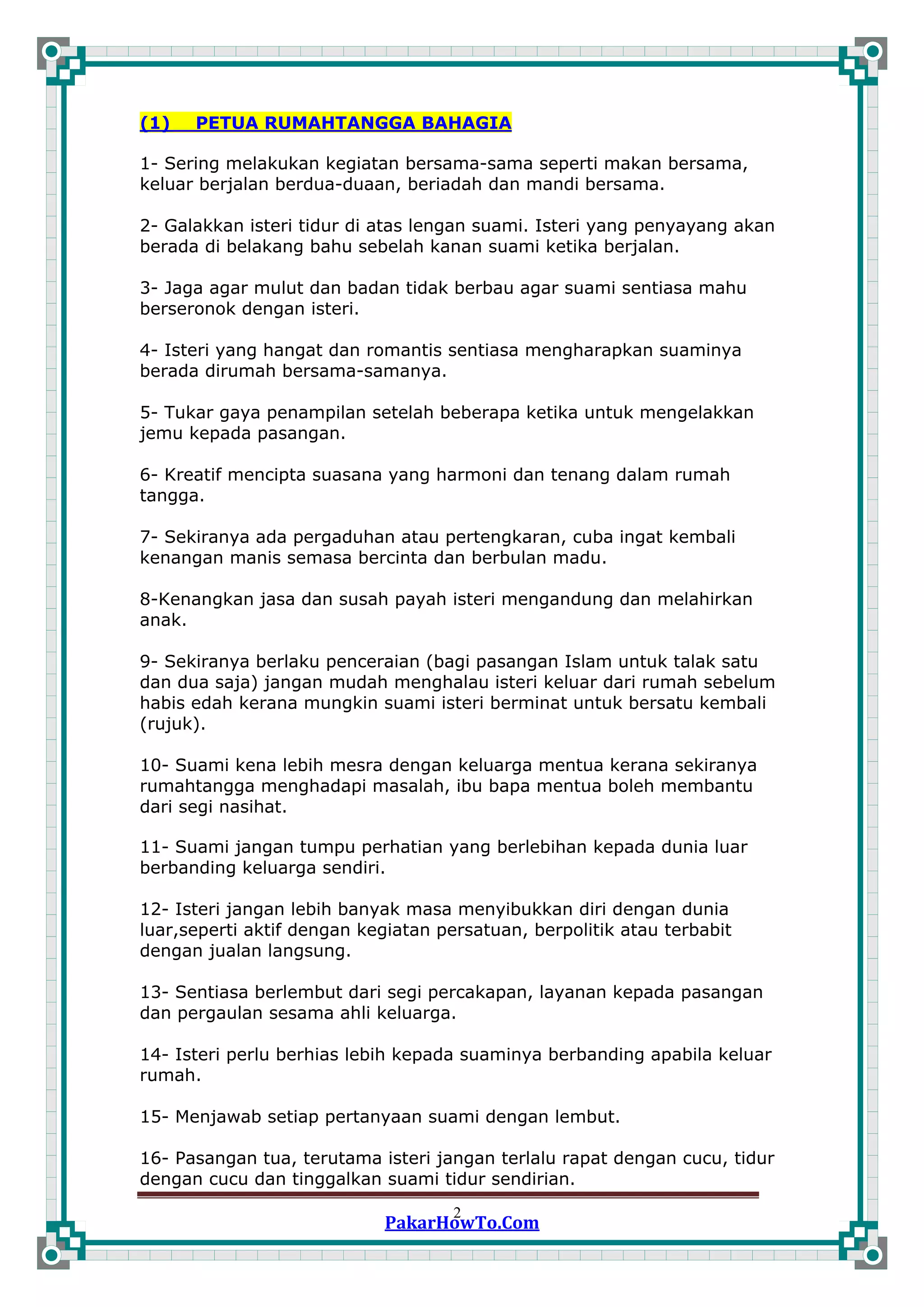 Koleksi petua & panduan rumahtangga | PDF