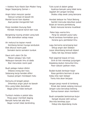 Koleksi puisi klasik dan moden yang segar sepanjang zaman | PDF