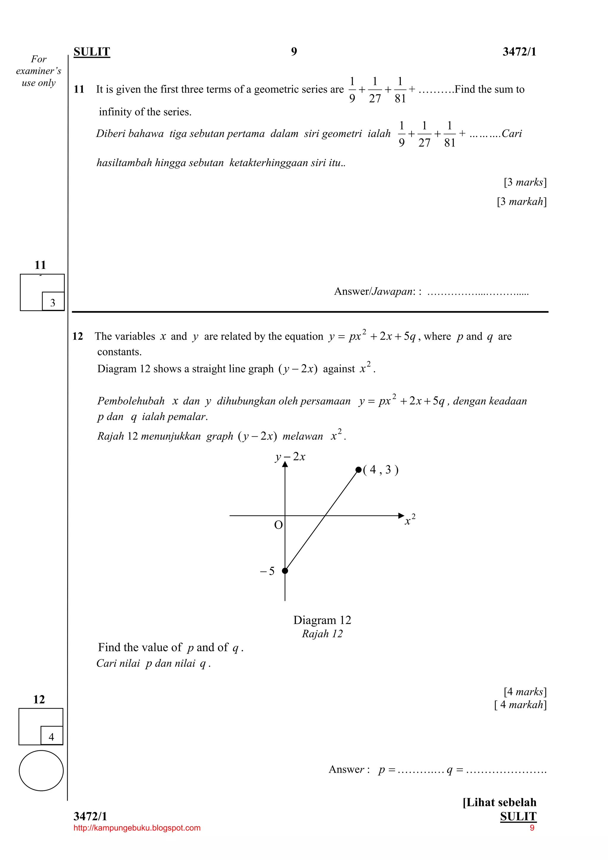 Koleksi soalan addmath kertas1 | PDF