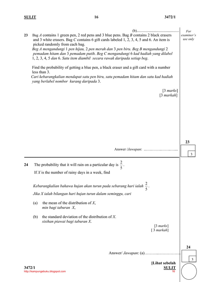 Koleksi soalan addmath kertas1 | PDF