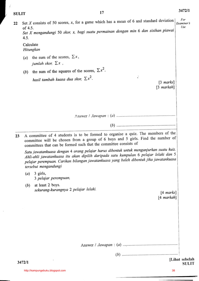 Koleksi soalan addmath kertas1 | PDF