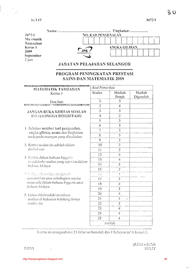 Koleksi soalan addmath kertas1 | PDF