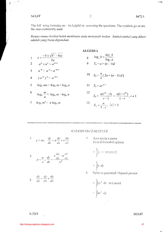 Koleksi soalan addmath kertas1 | PDF