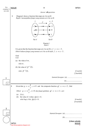 Koleksi soalan addmath kertas1 | PDF