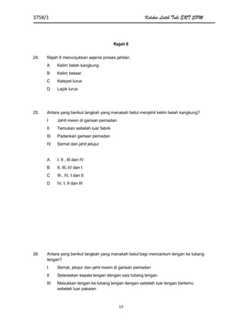 Koleksi soalanlatihtubimodulpakaian | DOC