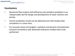 Efficiency and cavitation prediction for hydraulic machines | PDF