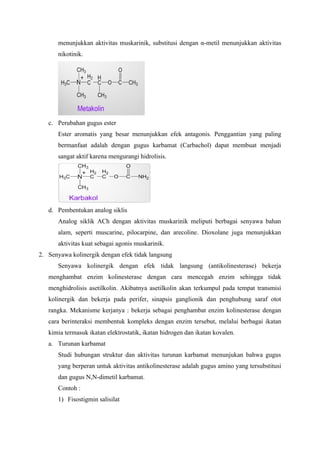 Makalah farmakologi kolinergik bab 1 oke | DOCX