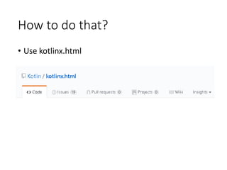 Spring Boot で kotlinx.html を使った方法 | PPT