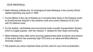 Kolkata metro branding proposal | PPT